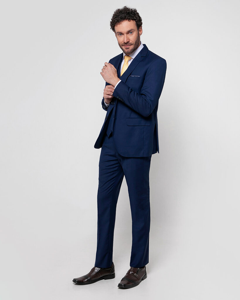 Terno Slim Fit Poliviscose Blue Space - Grotto Ferreira