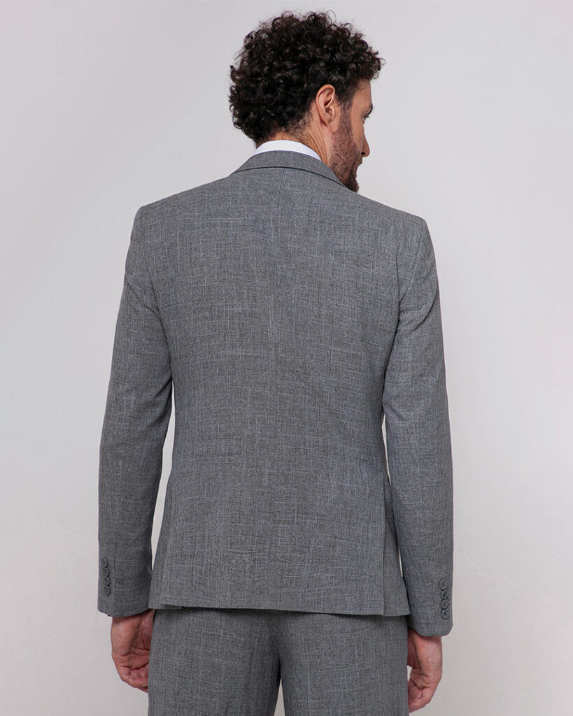 Terno Slim Fit Mescla Cinza Grafite - Plus Size - Grotto Ferreira
