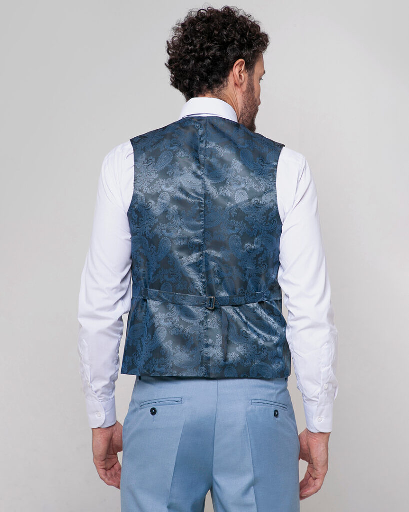Terno Slim Fit Poliviscose Paris Azul Sky - Grotto Ferreira