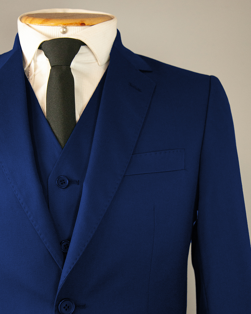 Terno Slim Fit Poliviscose Azul Royal - Grotto Ferreira