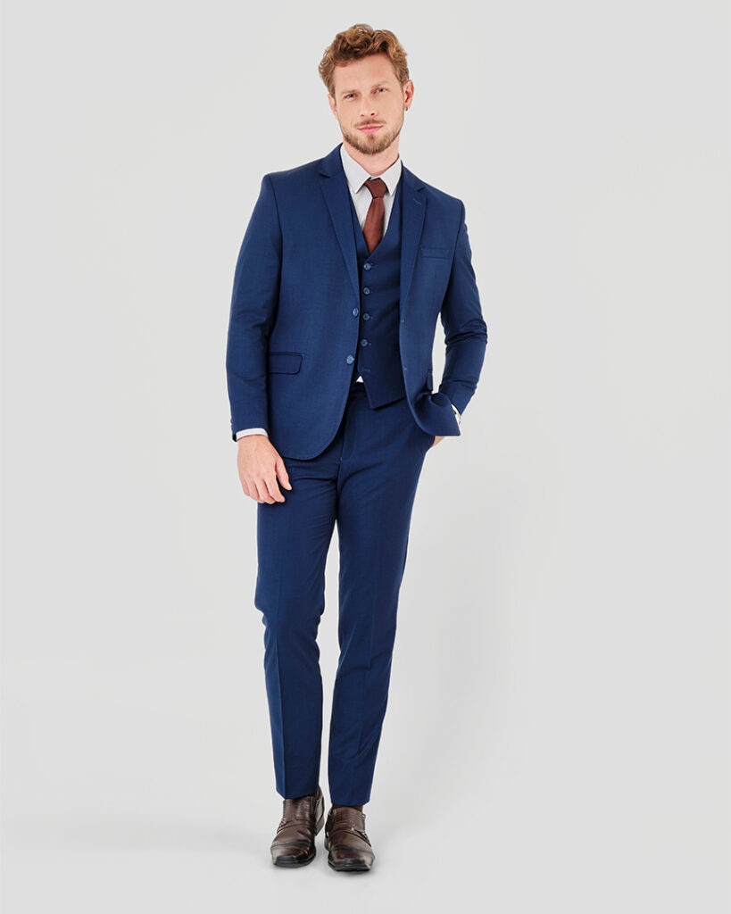 Terno Slim Fit Poliviscose Azul Royal - Grotto Ferreira