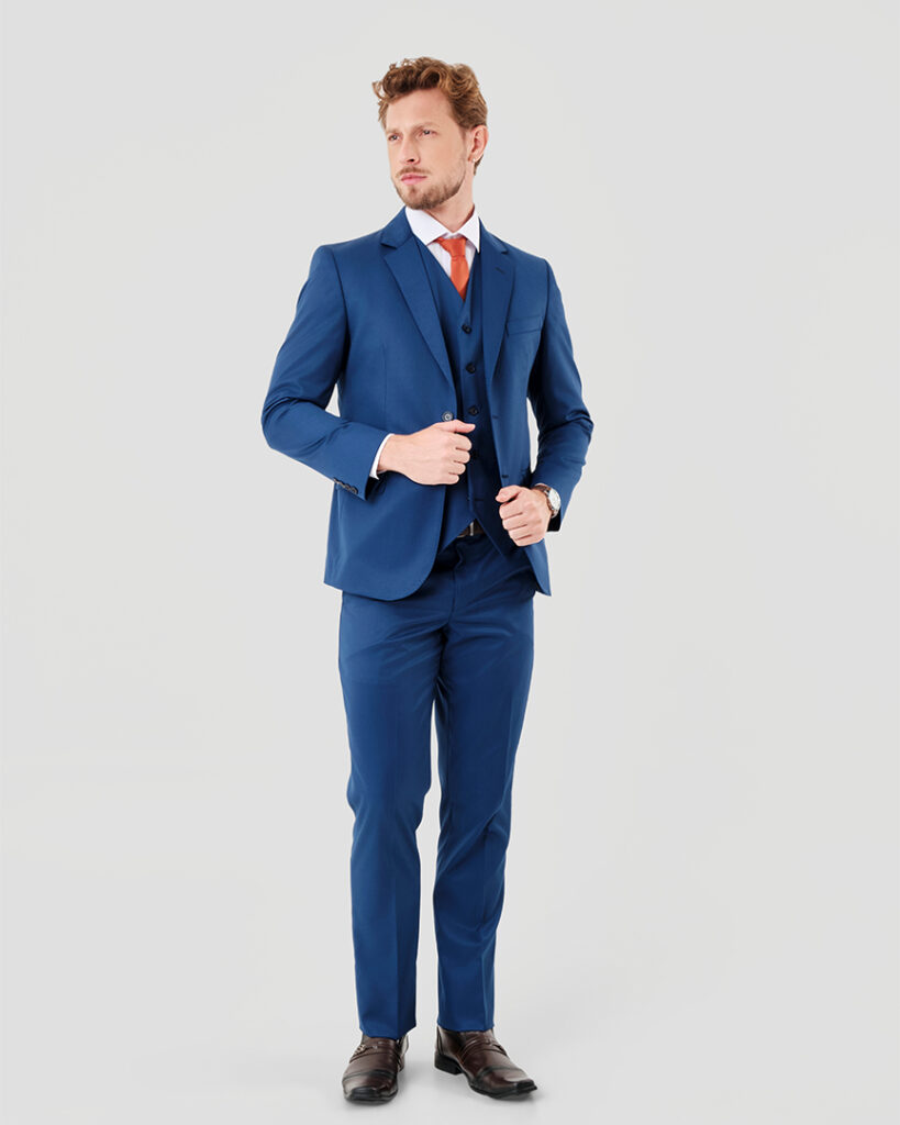 Terno Slim Fit Poliviscose Azul Royal - Grotto Ferreira