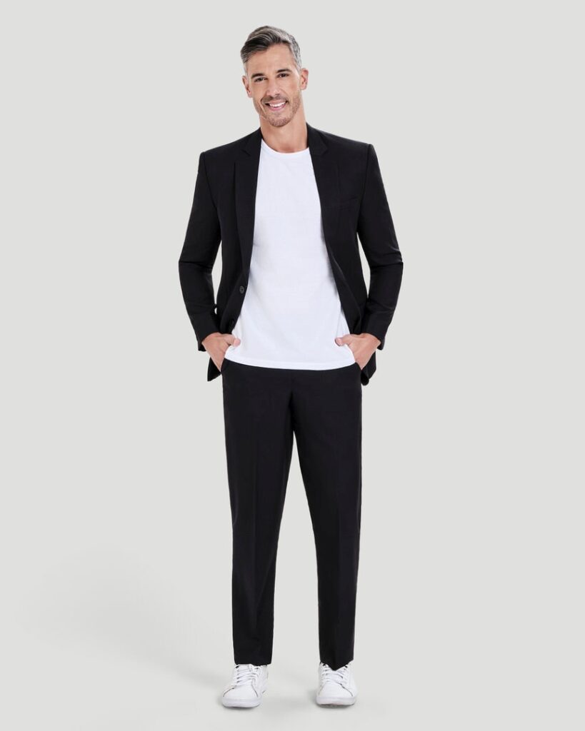 Terno Slim Fit Gabardine Preto - Plus size - Grotto Ferreira